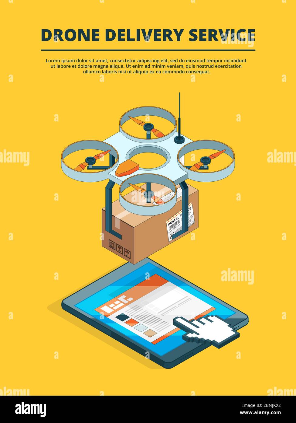 Package delivery drone concept Stock Vector Images - Alamy