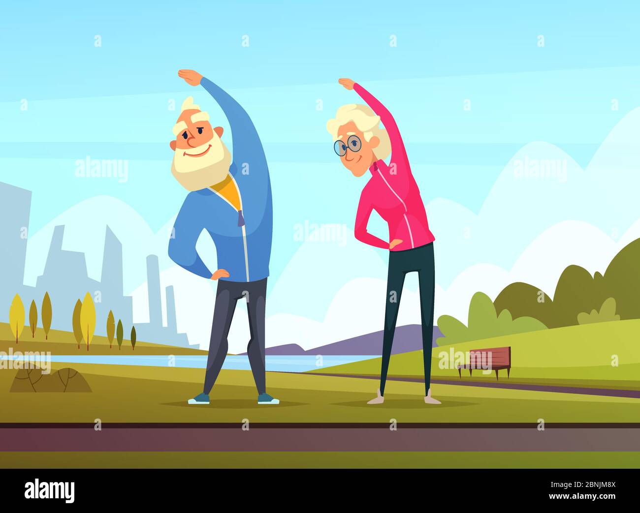 Exercise in older age Stock Vector Images - Alamy