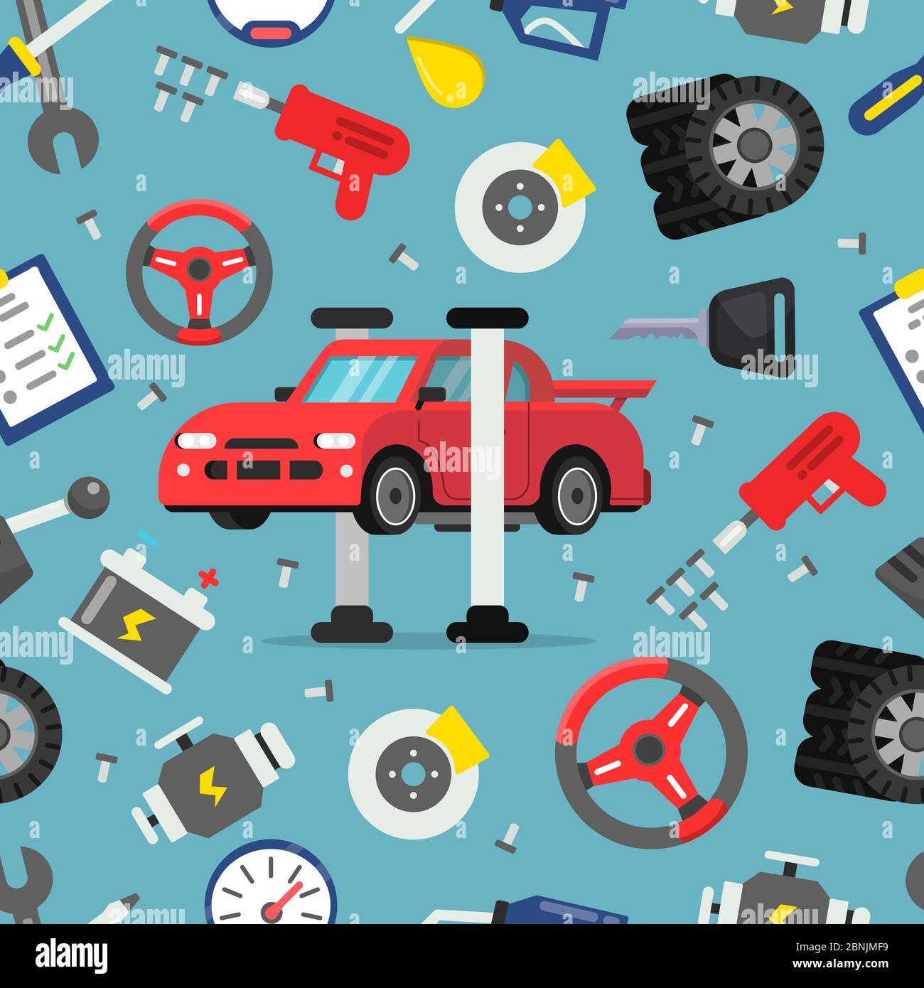 Seamless pattern with pictures of auto spare parts Stock Vector Image ...