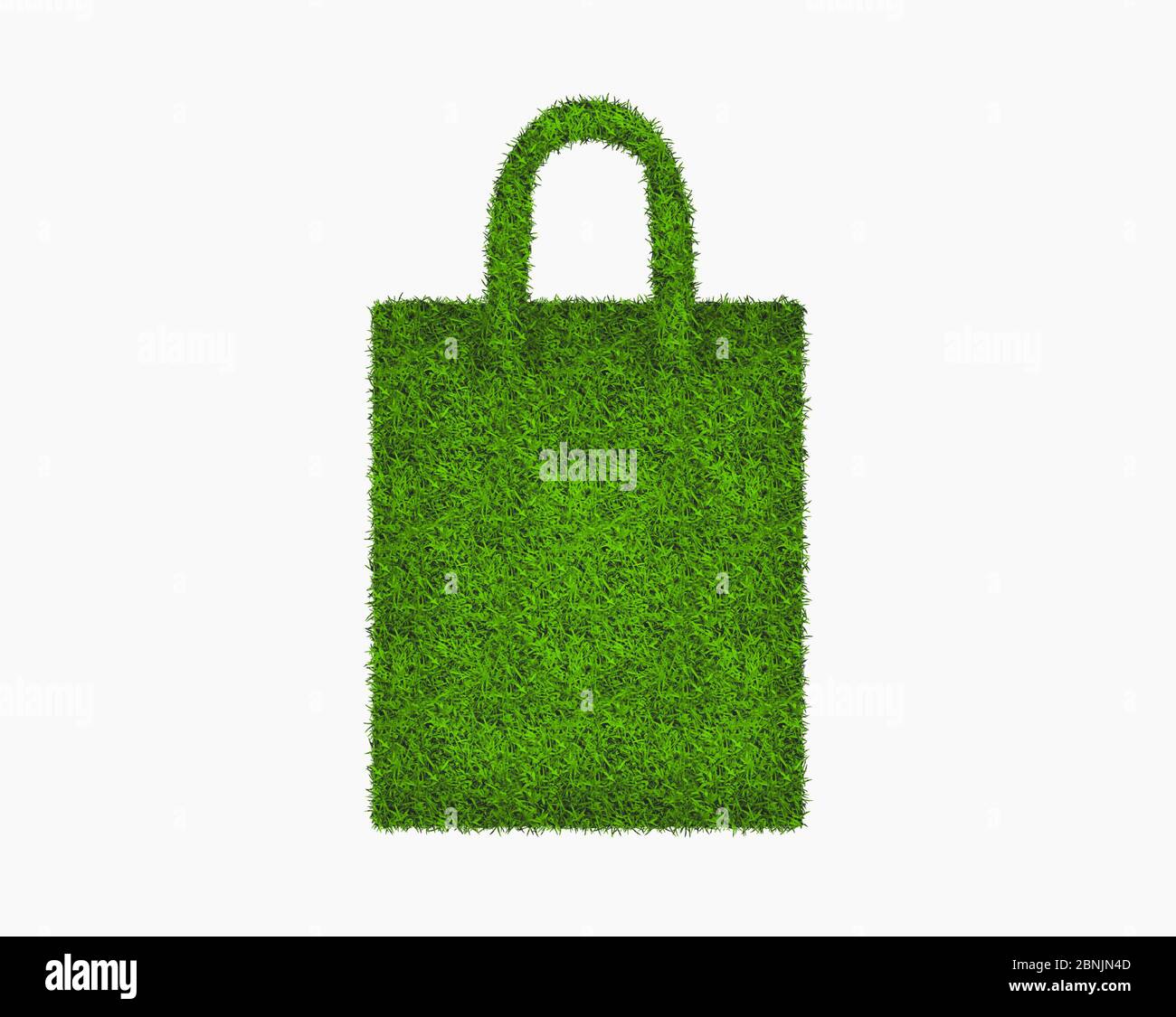 green grass Cloth bag surface, isolated on a white background for green ...