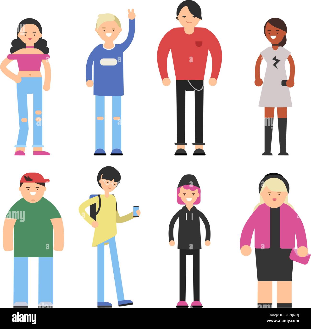 Vector stylized characters of hipster peoples male and female Stock ...