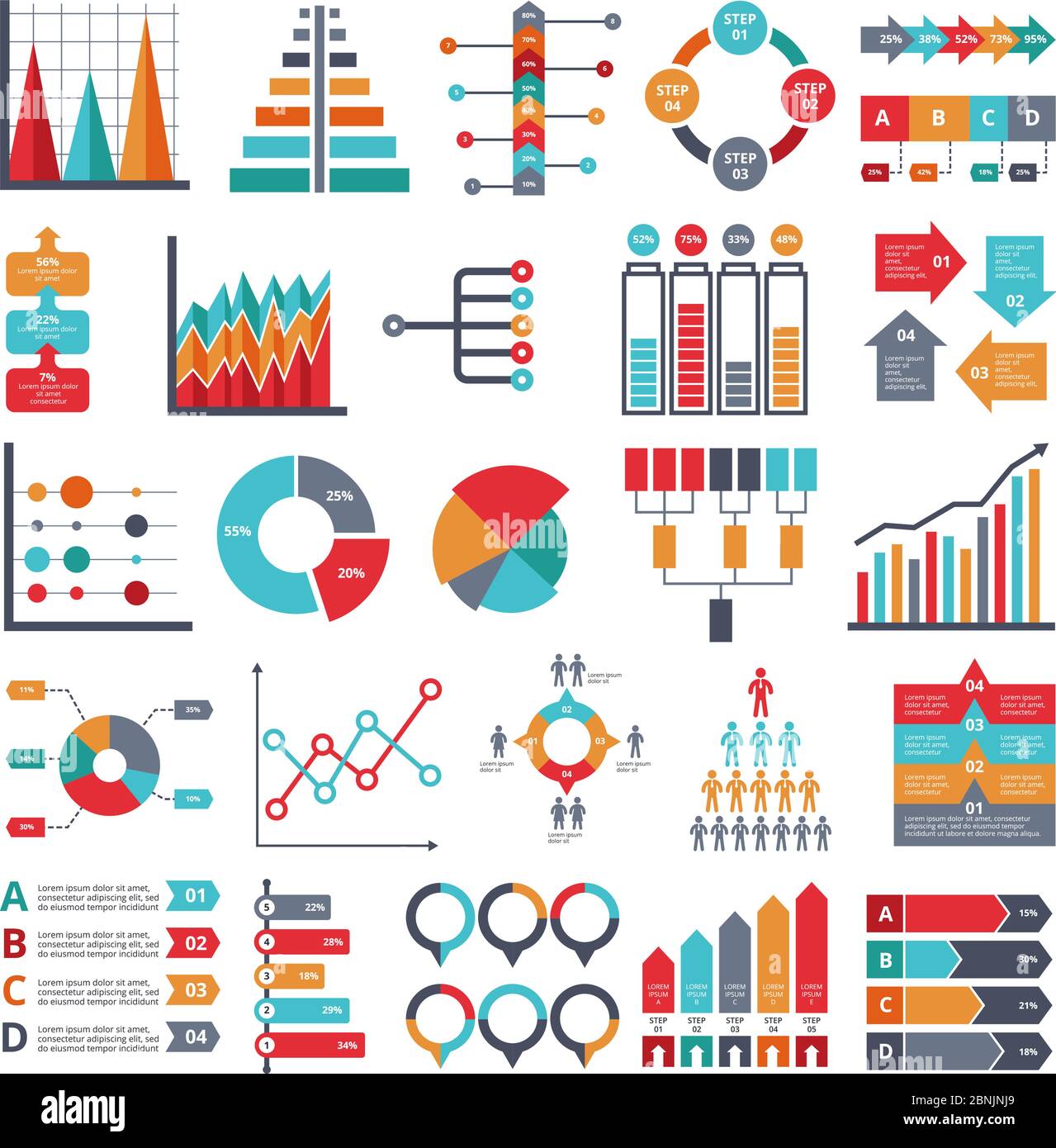 Various business symbols for for infographic projects Stock Vector ...