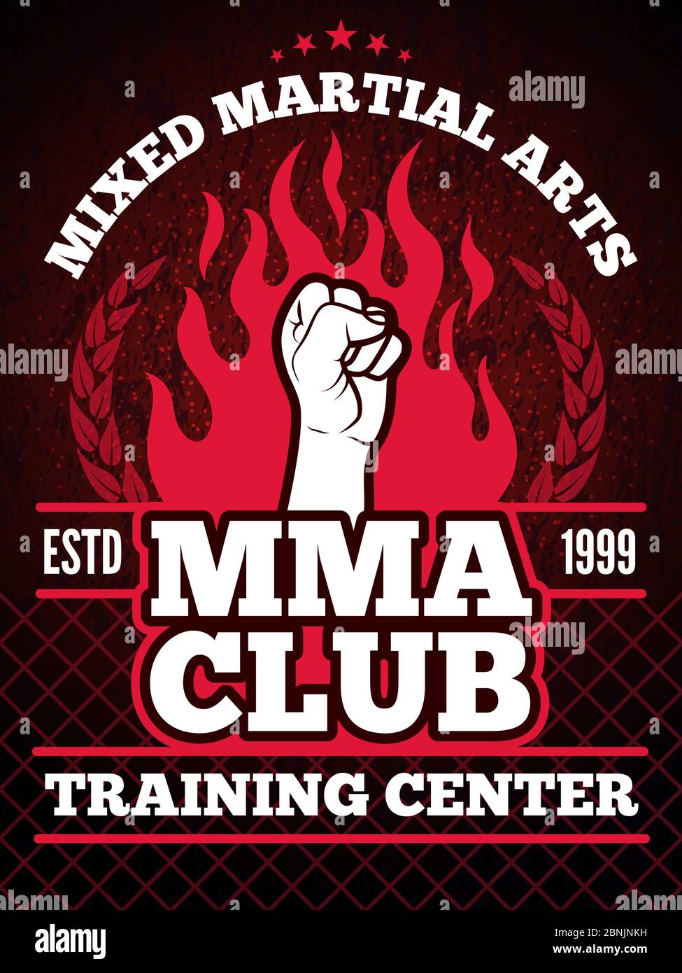 Sport poster of mma mixing fight concept illustrations Stock Vector ...