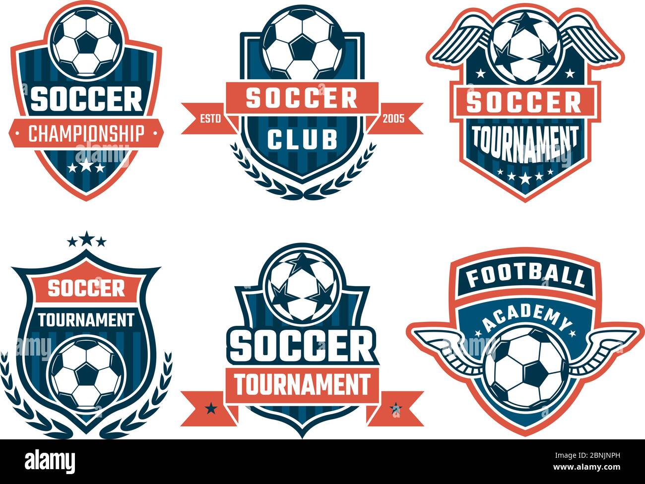 Different logos for football club. Vector labels set Stock Vector Image ...