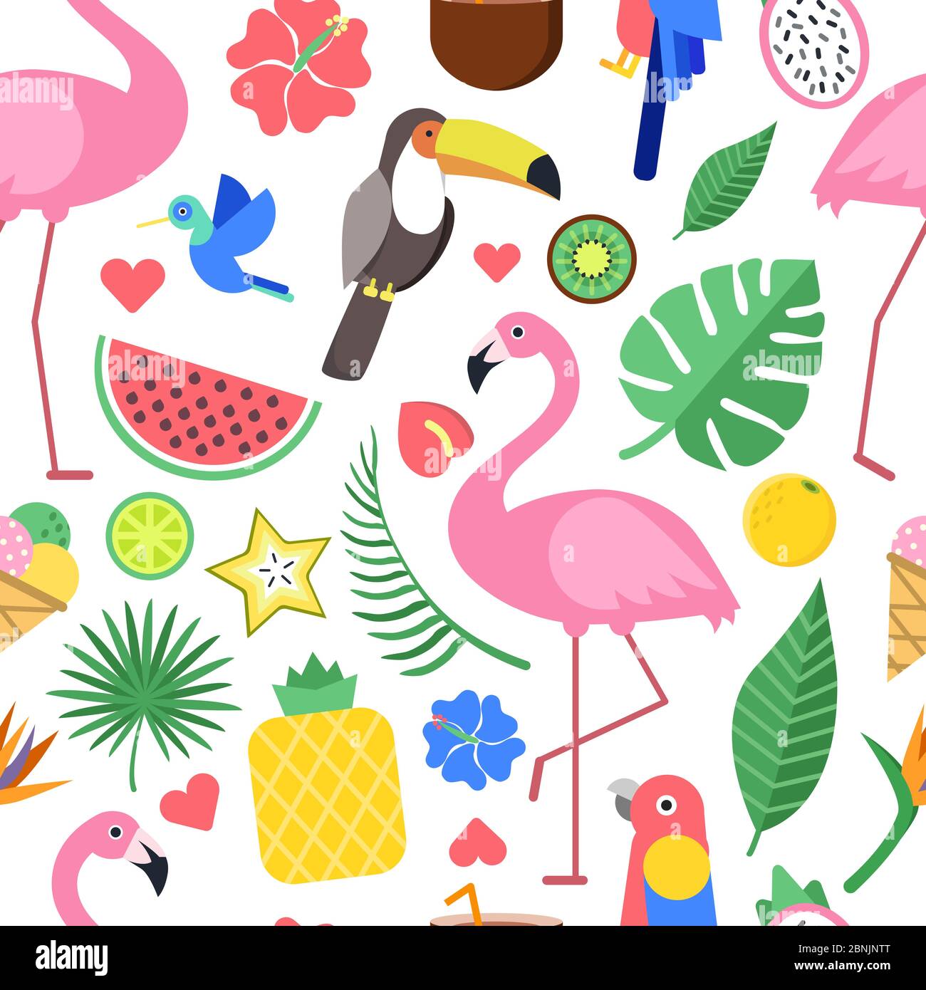 Tropic flowers toucan design Stock Vector Images - Alamy