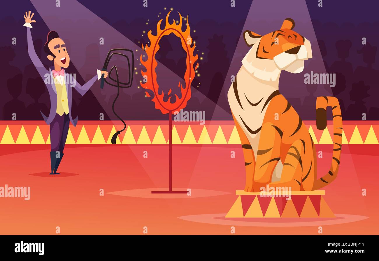 Cartoon characters of circus. Vector background illustration Stock ...