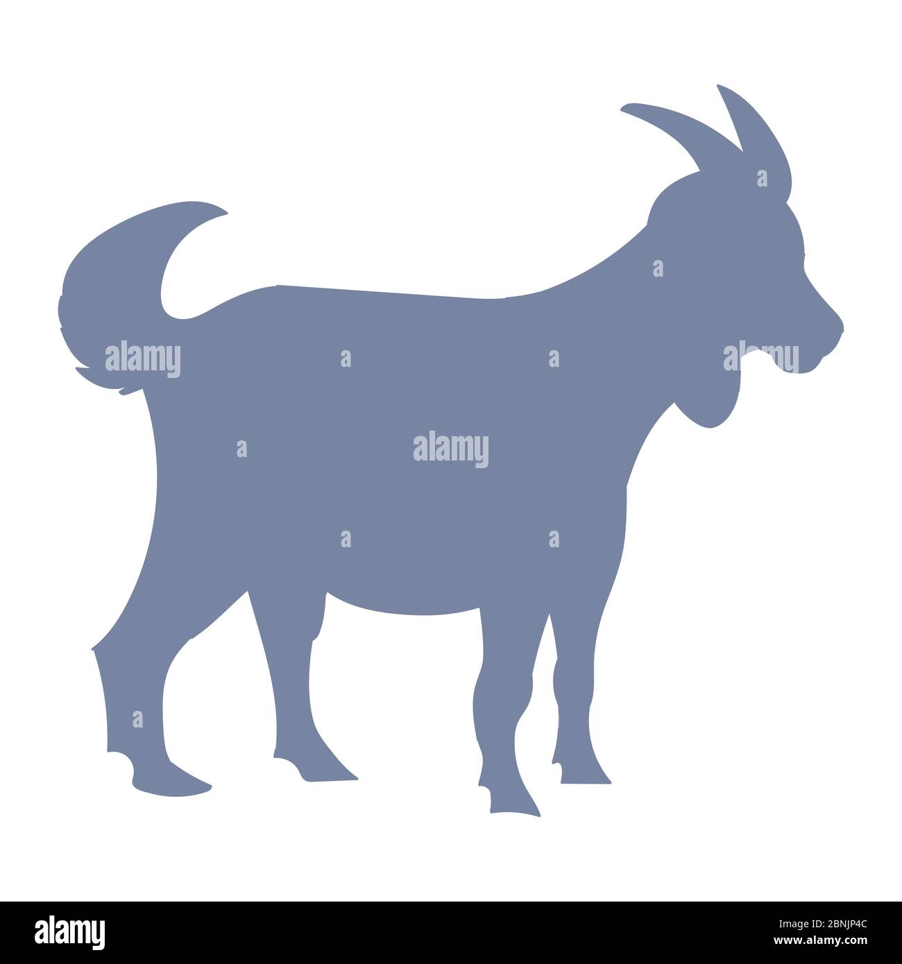 Cute french farmhouse goat vector silhouette clipart. Hand drawn shabby ...