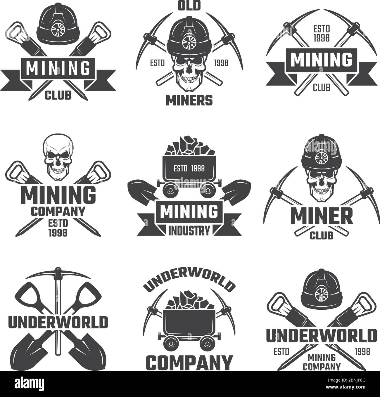 Mining industry emblem sign hi-res stock photography and images - Alamy