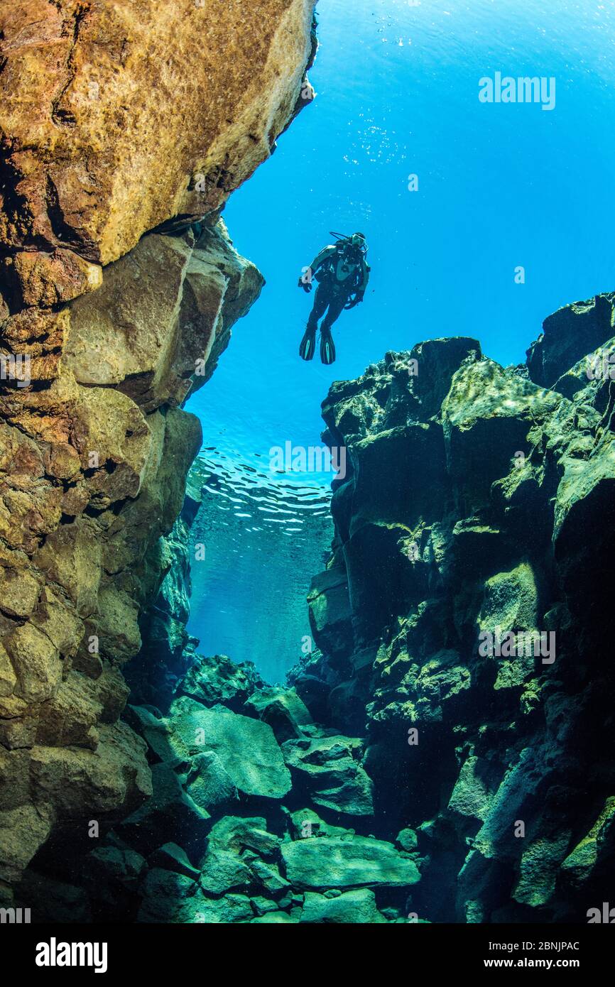 Tectonic plates iceland diving hi-res stock photography and images - Alamy
