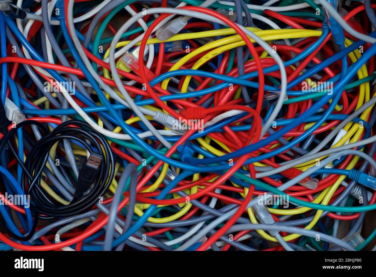 a bunch of wires of different colors Stock Photo - Alamy