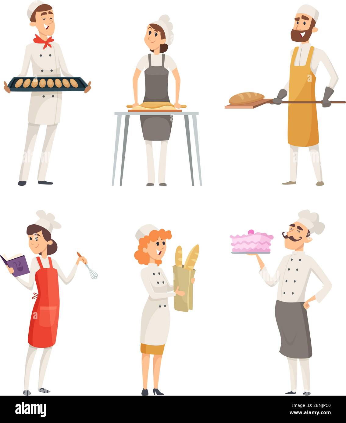 Various cartoon characters bakers at work Stock Vector Image & Art - Alamy