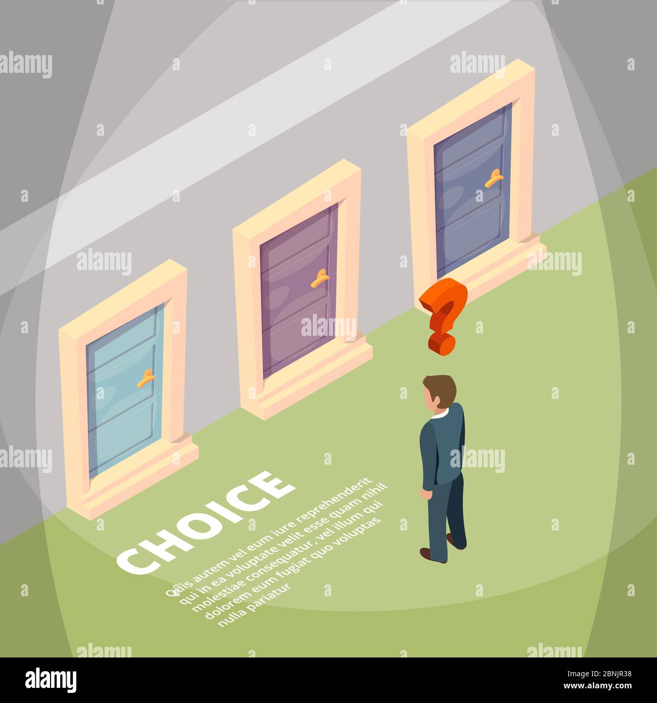 Businessman standing doors opportunity Stock Vector Images - Alamy