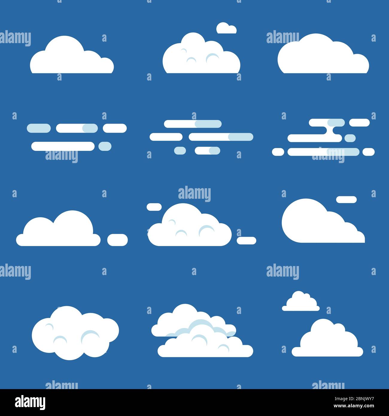 Vector flat illustrations of various clouds Stock Vector Image & Art ...