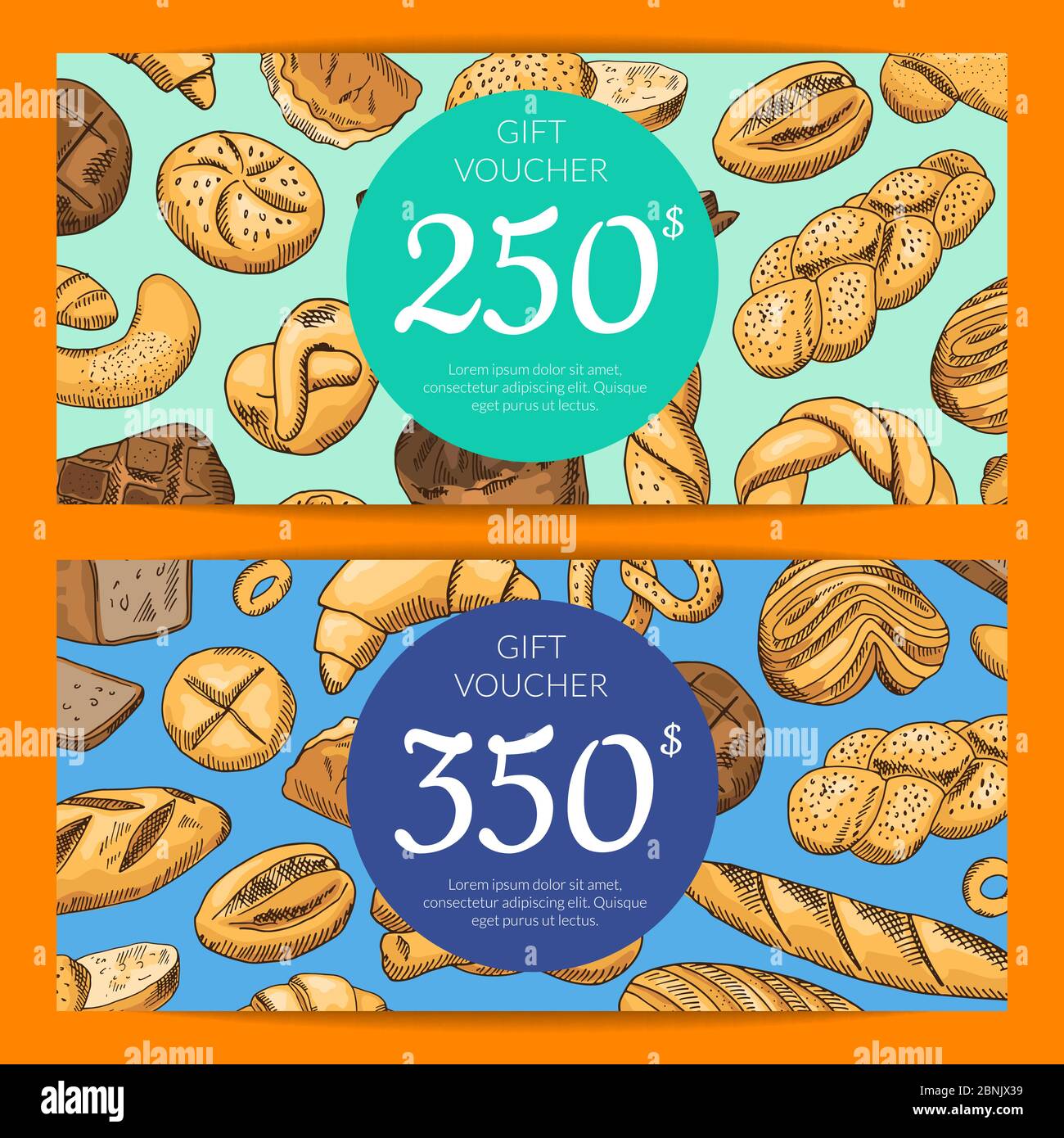 Vector card with hand drawn bakery Stock Vector Image & Art - Alamy