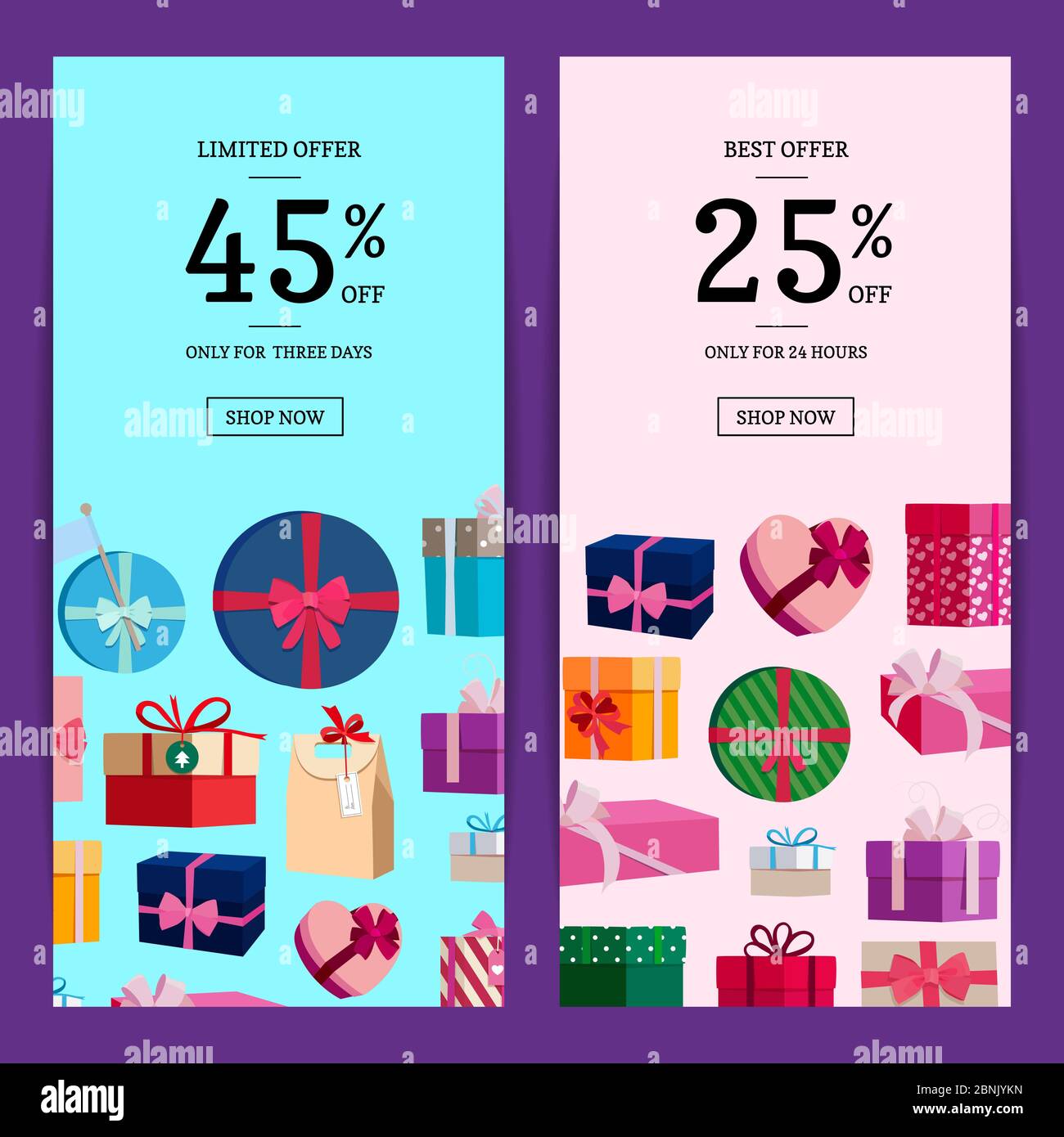 Vertical banner gift boxes hi-res stock photography and images - Alamy