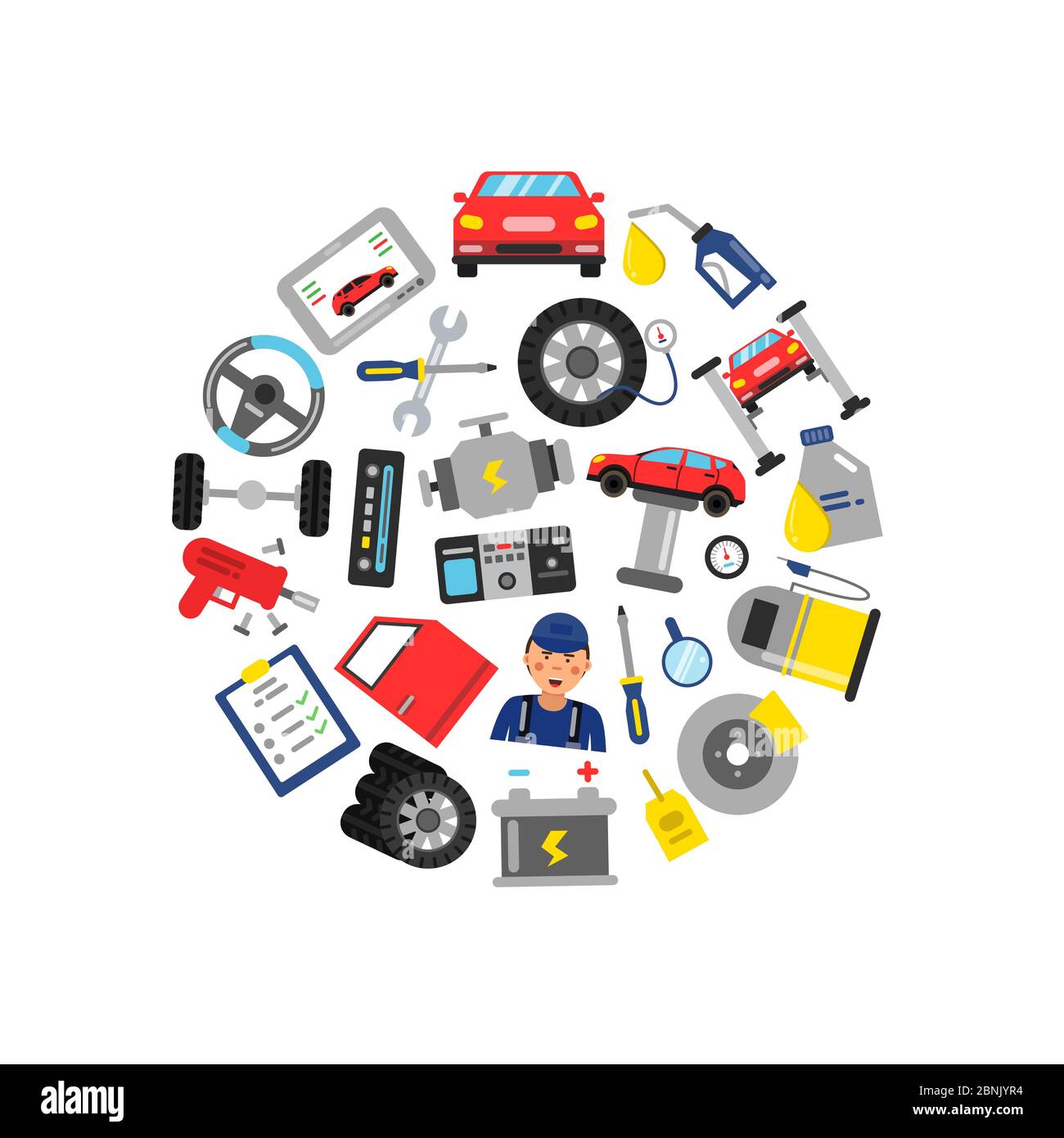 Vector flat style car service elements Stock Vector Image & Art - Alamy