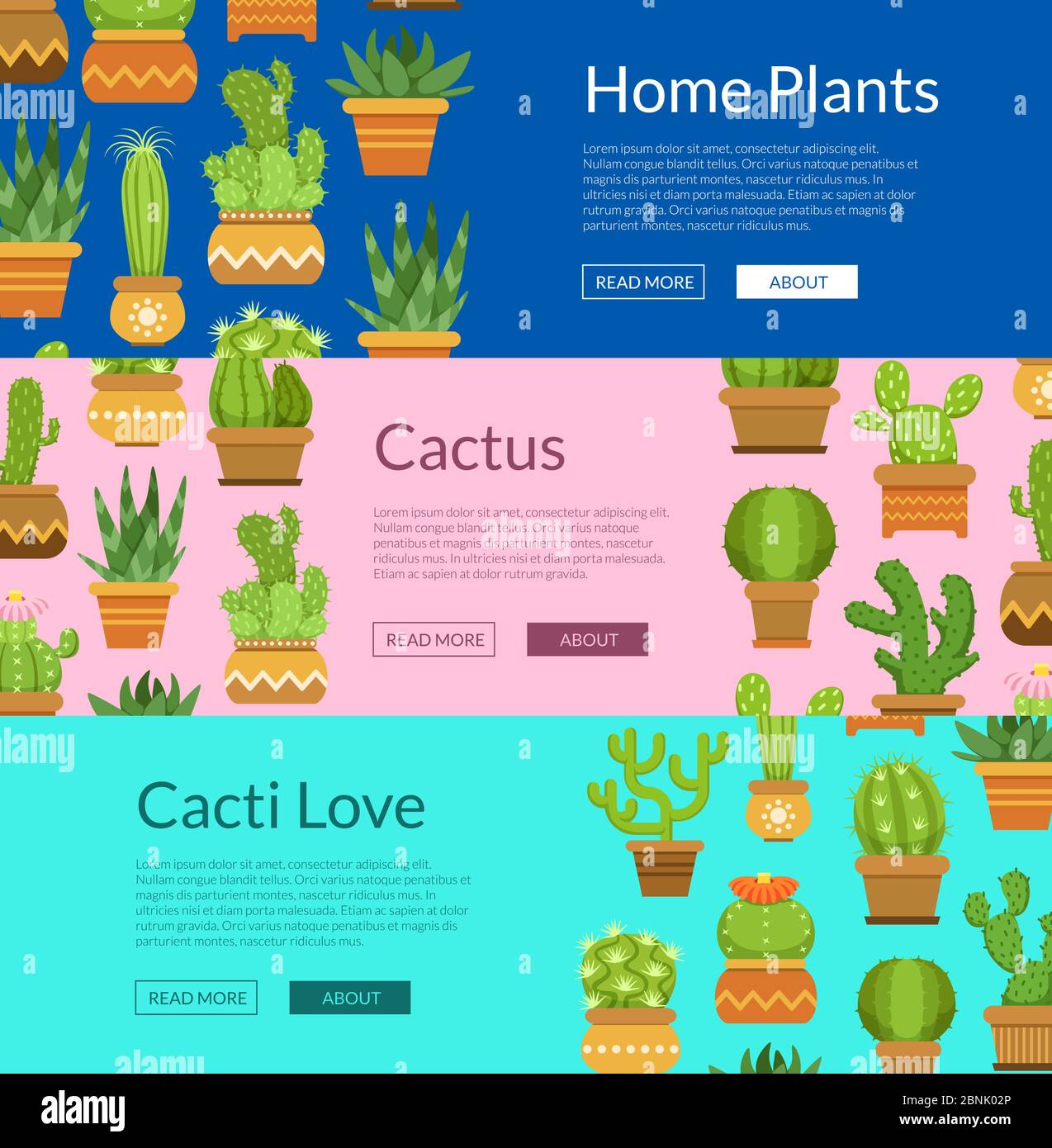 Banner set with home plant cacti Stock Vector Image & Art - Alamy