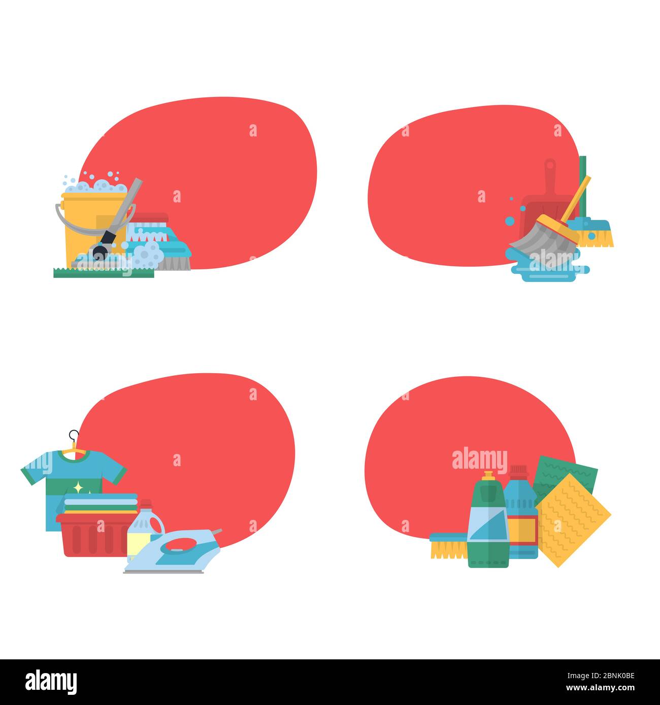 Vector cleaning flat icons stickers set illustration Stock Vector Image ...
