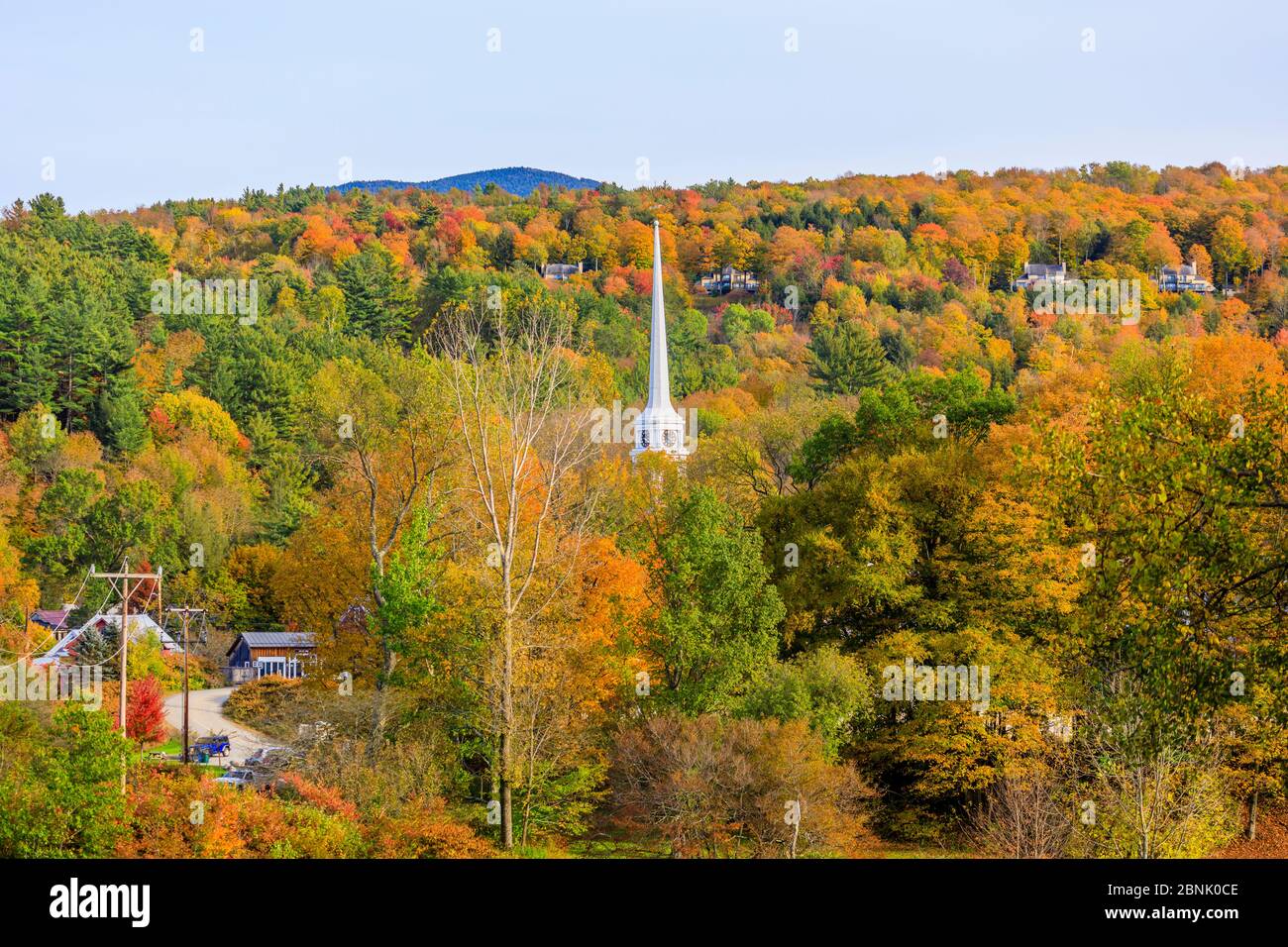 View of the spire of the famous non-denominational Stowe Community ...