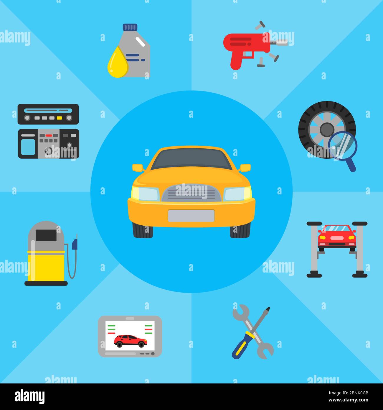 Vector illustration car service elements automobile Stock Vector Image ...