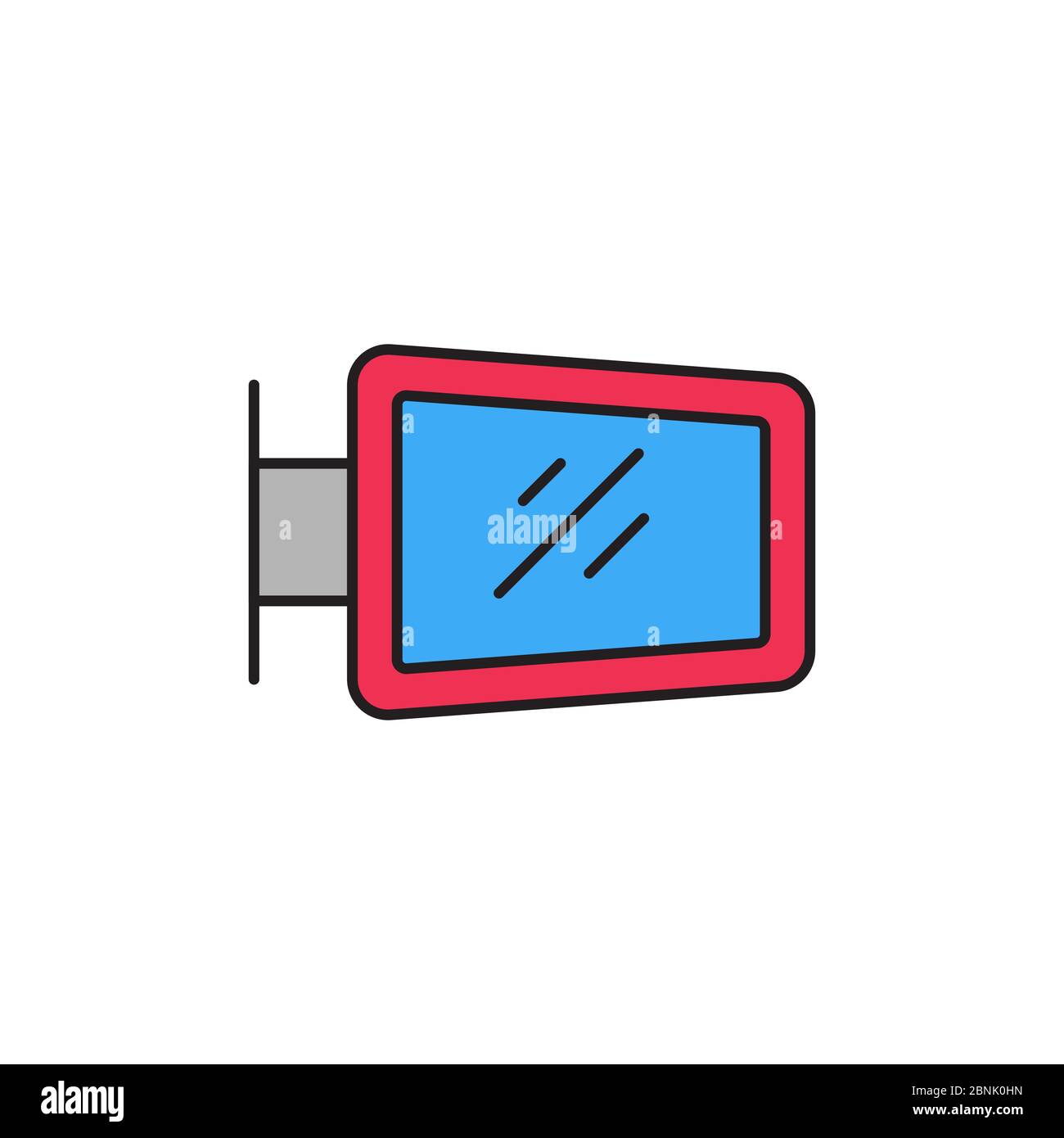 Car rear view mirror vector icon symbol isolated on white background ...