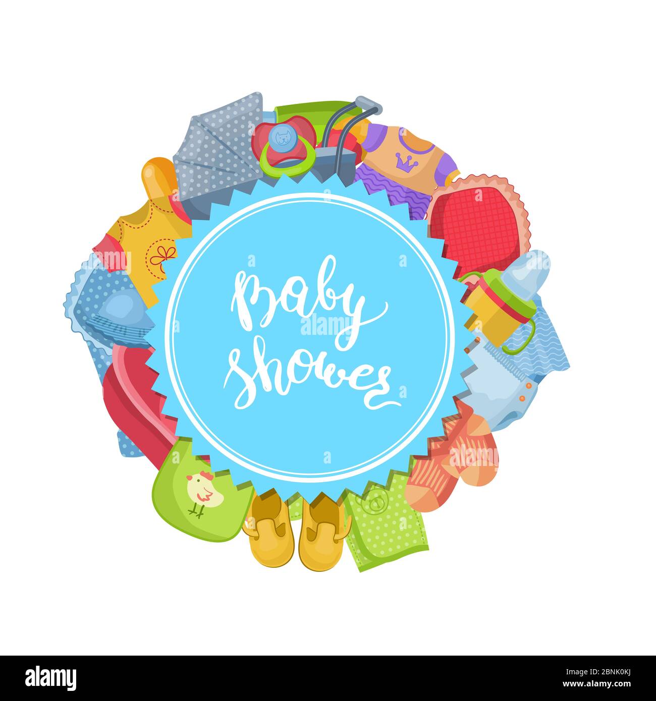 Vector baby shower illustration with baby Stock Vector Image & Art - Alamy