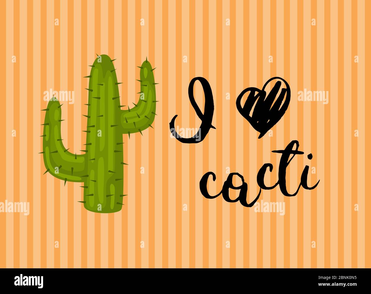 Vector horizontal illustration with wild desert cactus Stock Vector ...