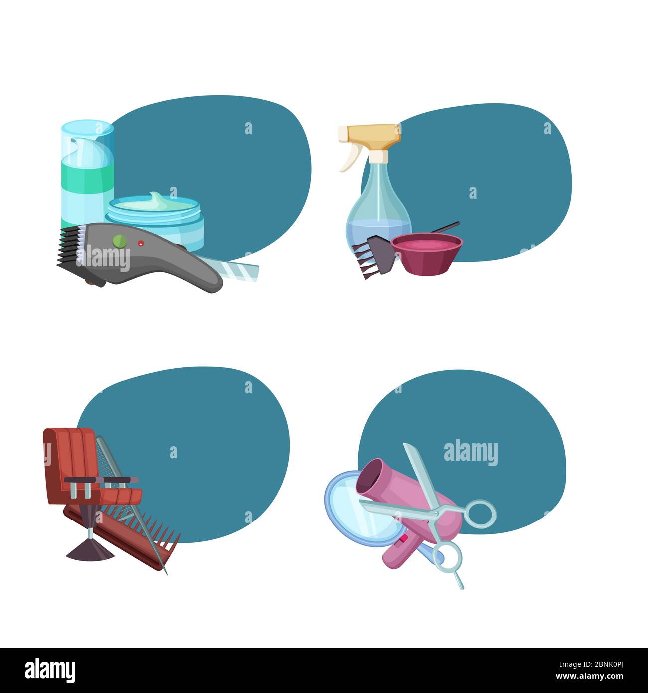 Vector set of stickers with hairdresser or barber Stock Vector Image ...