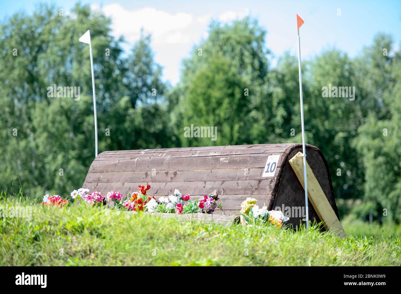 A cross-country a Log fences obstacles on a cross country course Stock ...
