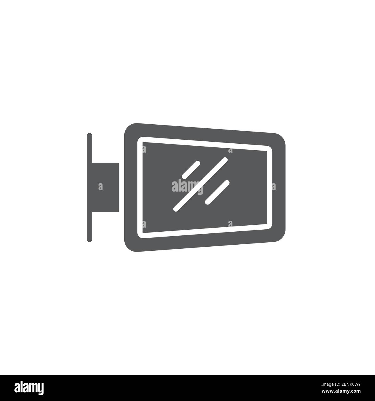 Car rear view mirror vector icon symbol isolated on white background ...