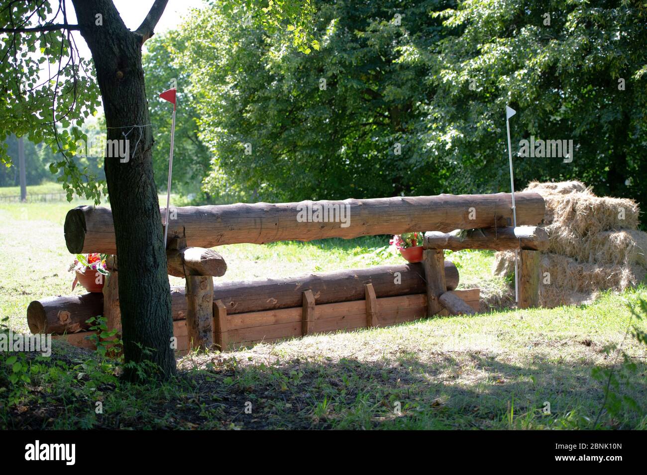 A cross-country a Log fences obstacles on a cross country course Stock ...