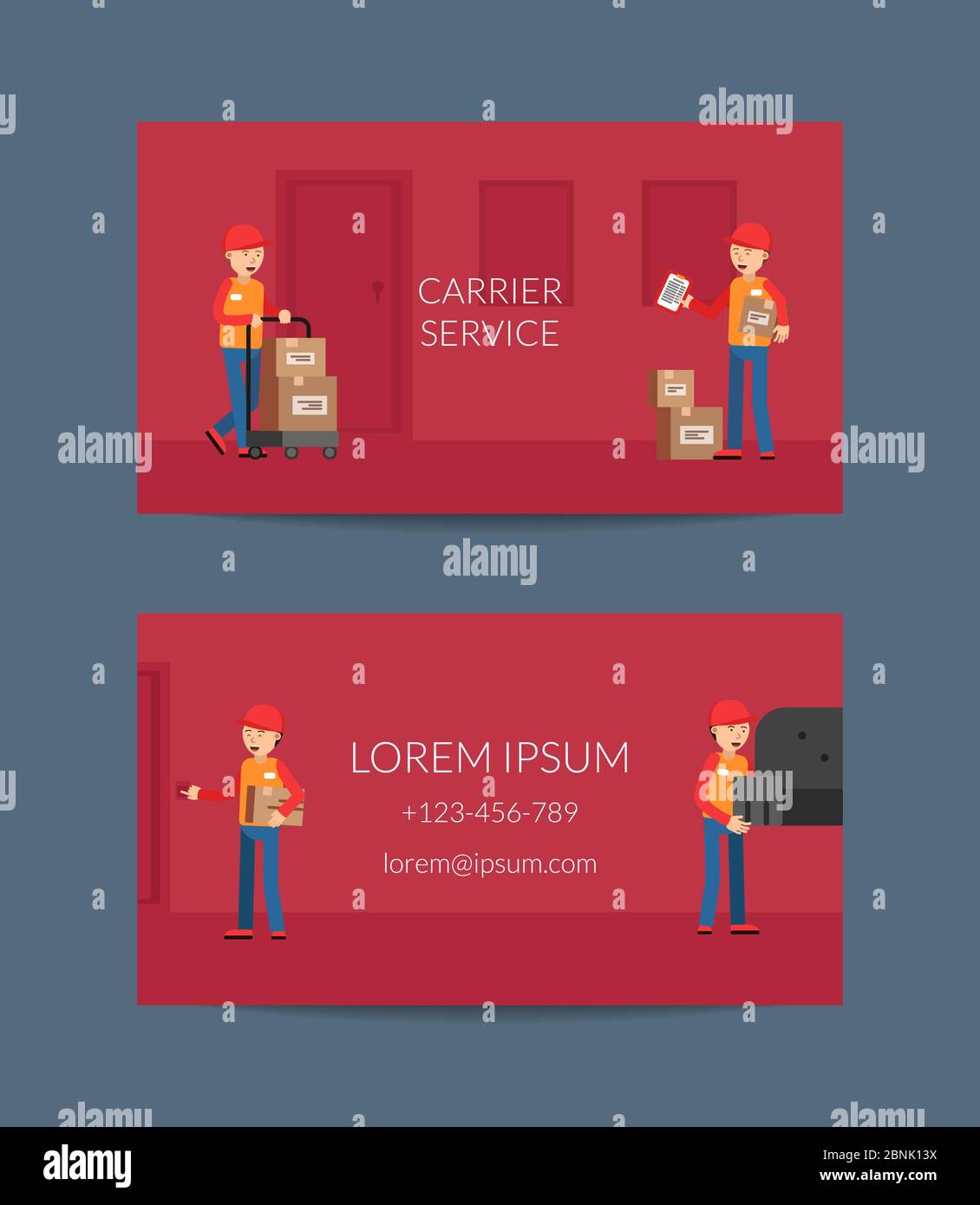 Vector delivery flat elements business card template for delivery ...