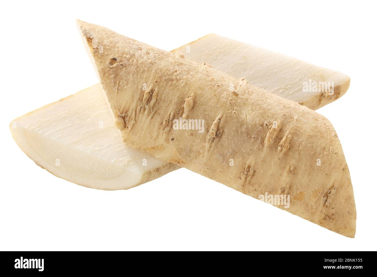 Cut Horseradish roots (Armoracia rusticana taproot), isolated Stock ...