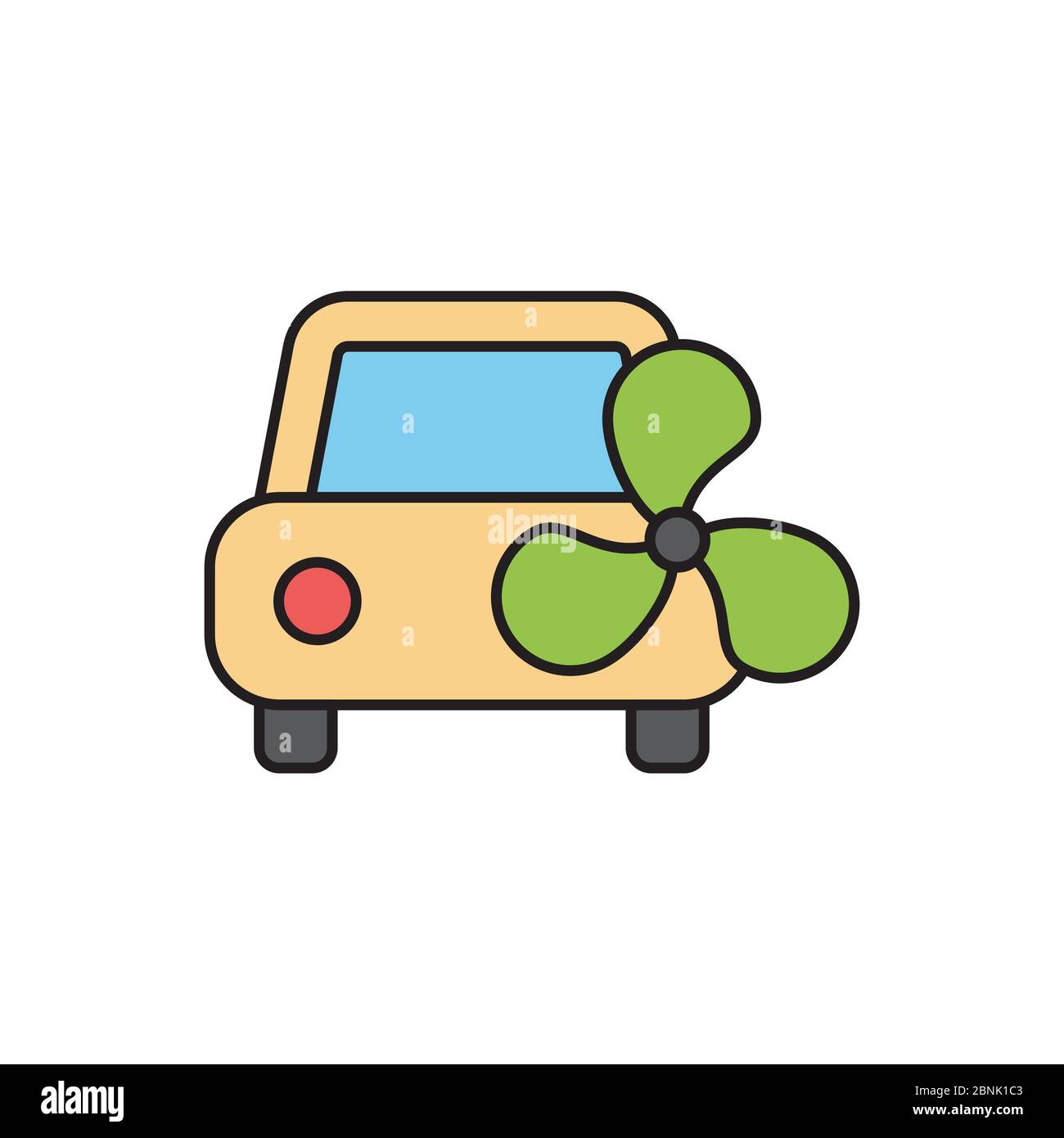 Car ventilation system vector icon symbol isolated on white background ...