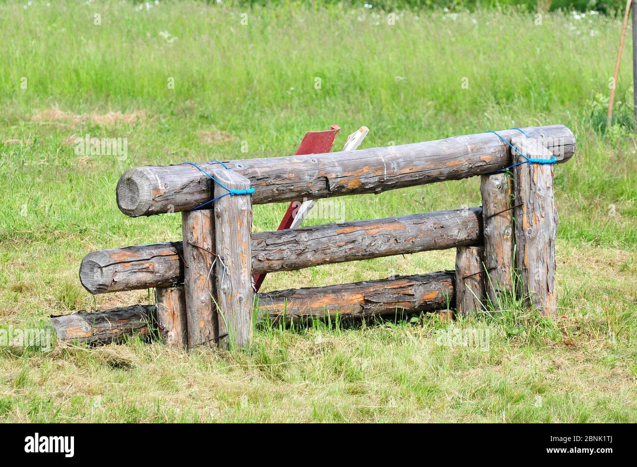 A cross-country a Log fences obstacles on a cross country course Stock ...