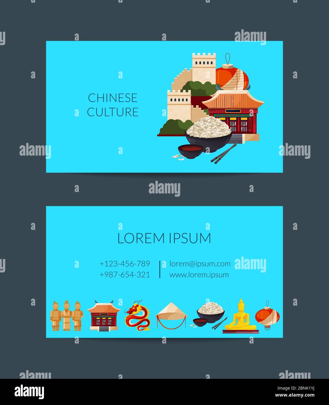 Vector flat style china elements and sights Stock Vector Image & Art ...
