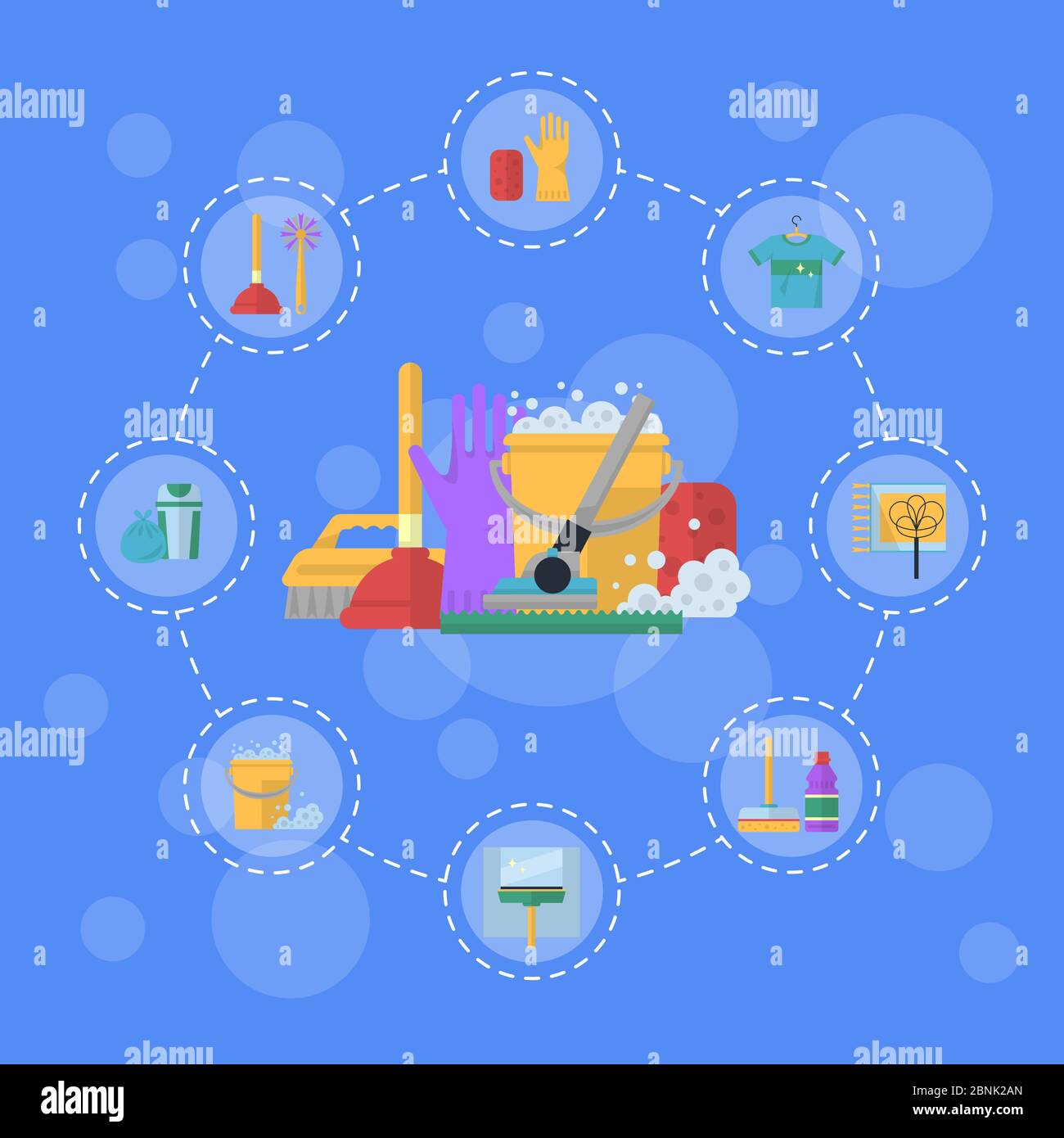 Vector cleaning flat icons infographic illustration Stock Vector Image ...