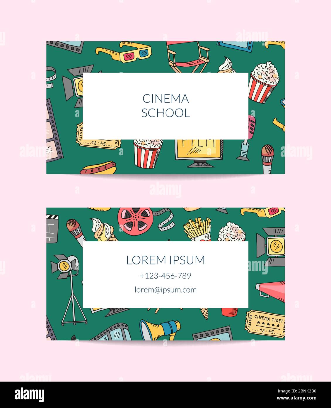 Vector cinema icons business card template Stock Vector Image & Art - Alamy