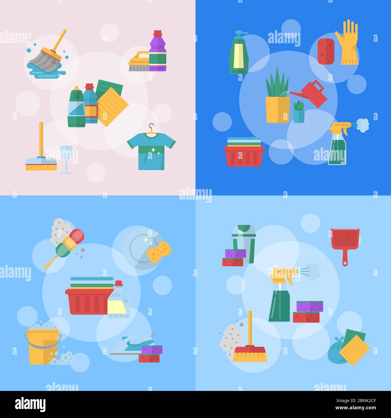 Vector cleaning flat icons illustration Stock Vector Image & Art - Alamy