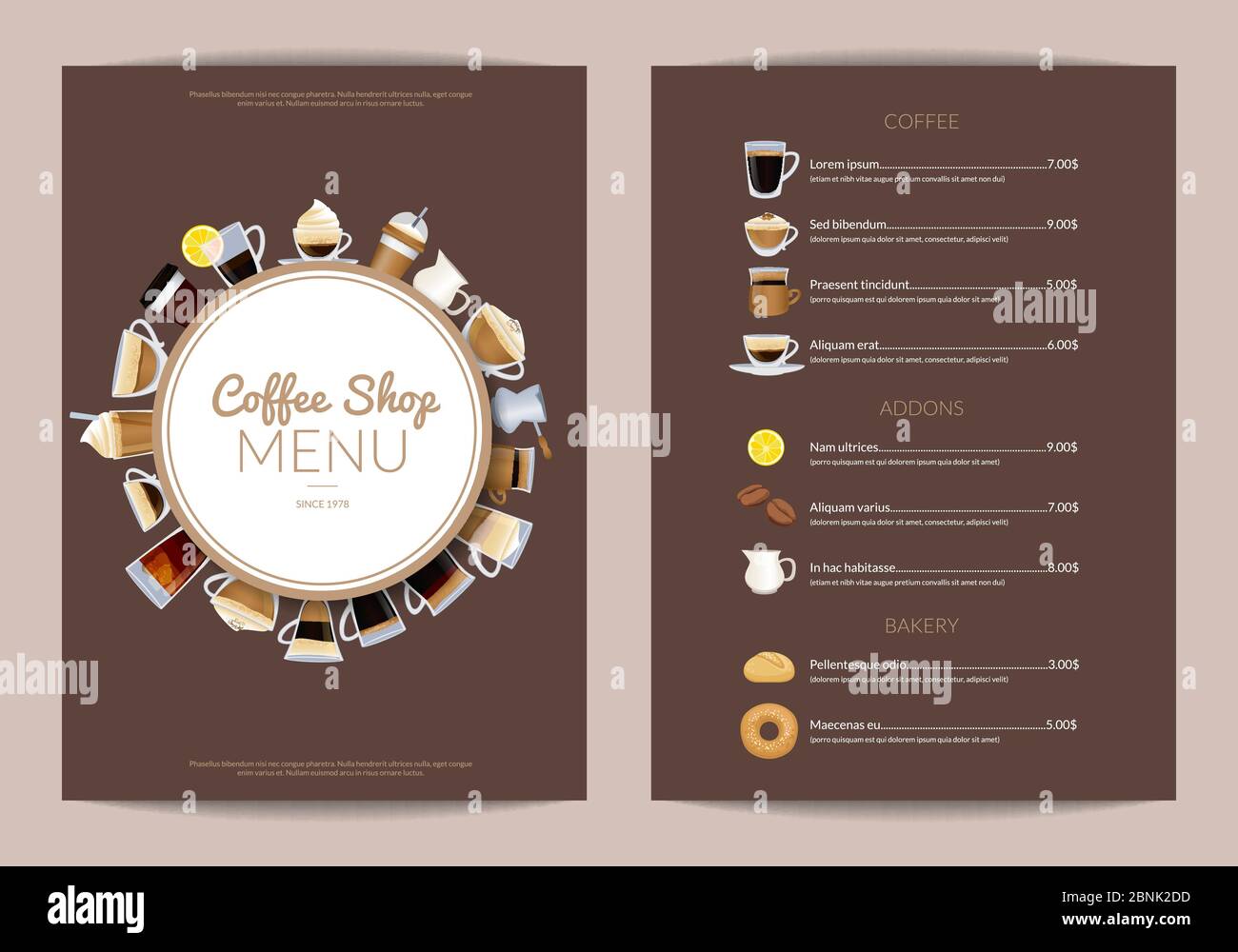 Vector coffee shop vertical menu template Stock Vector Image & Art - Alamy