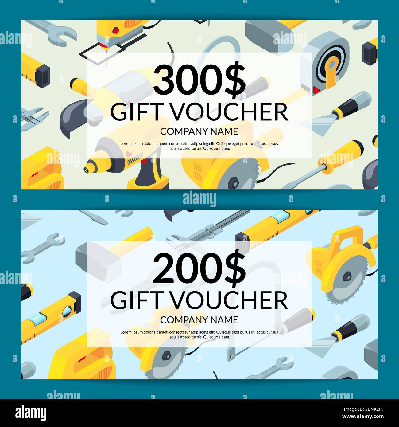 Vector construction tools icons discount horizontal cards Stock Vector ...