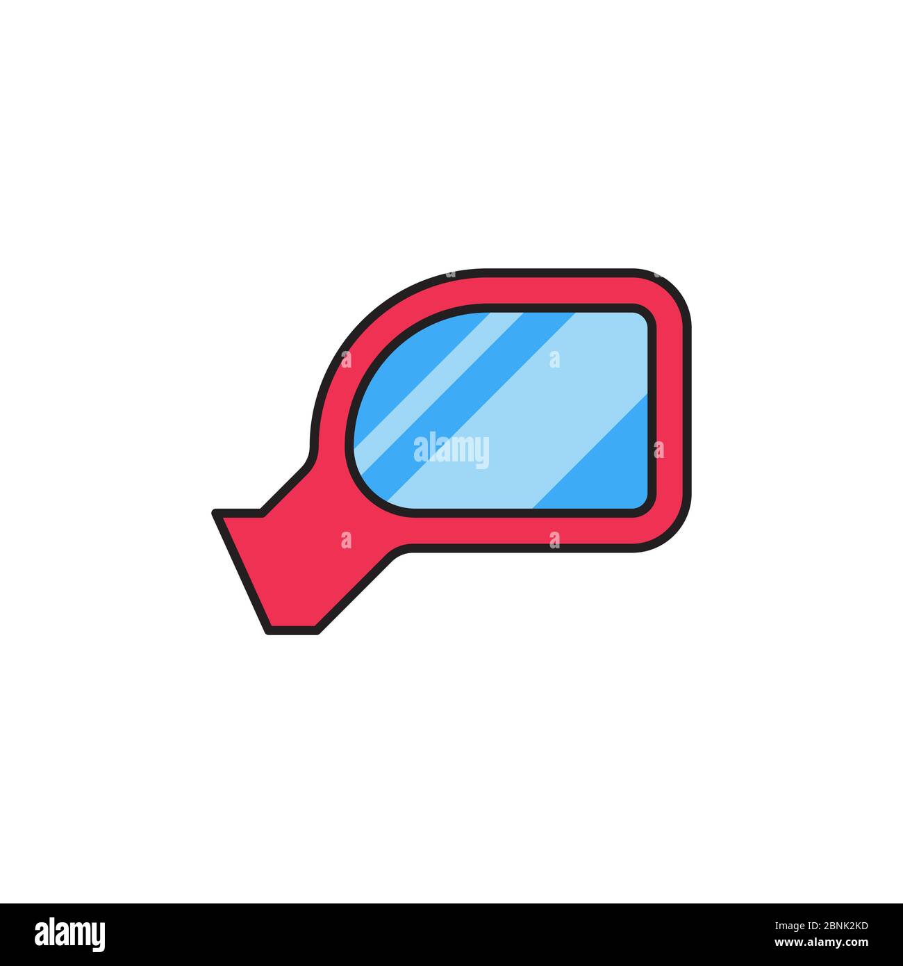 Car rear view mirror vector icon symbol isolated on white background ...