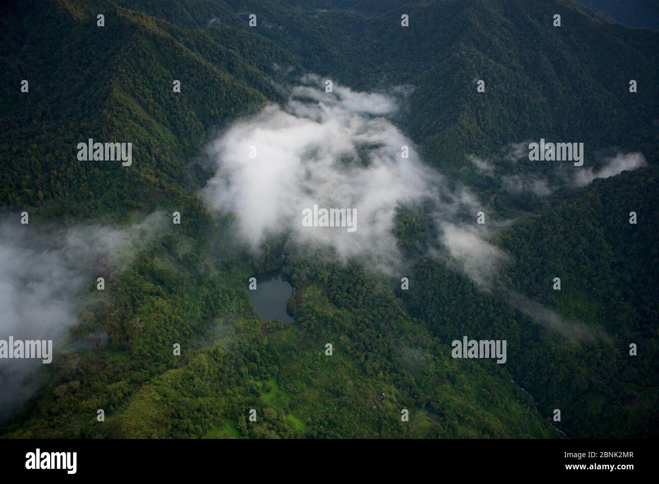 Rainforest mountains in the Sarawaget range, Huon Peninsula, Papua New ...