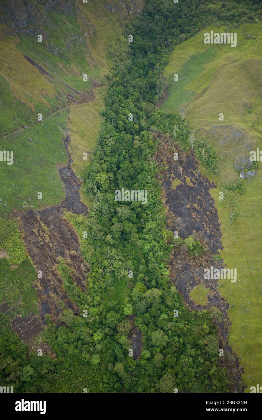 Aerial views of the landscape of the Huon Peninsula, New Guinea ...