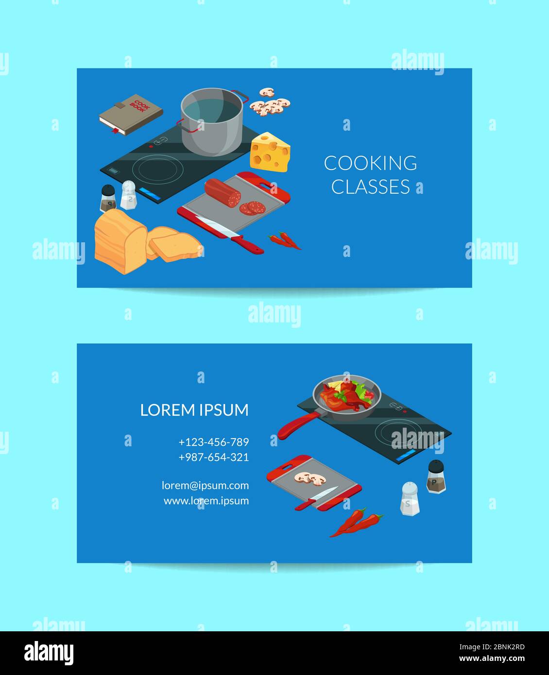 Vector cooking food isometric business card Stock Vector Image & Art ...
