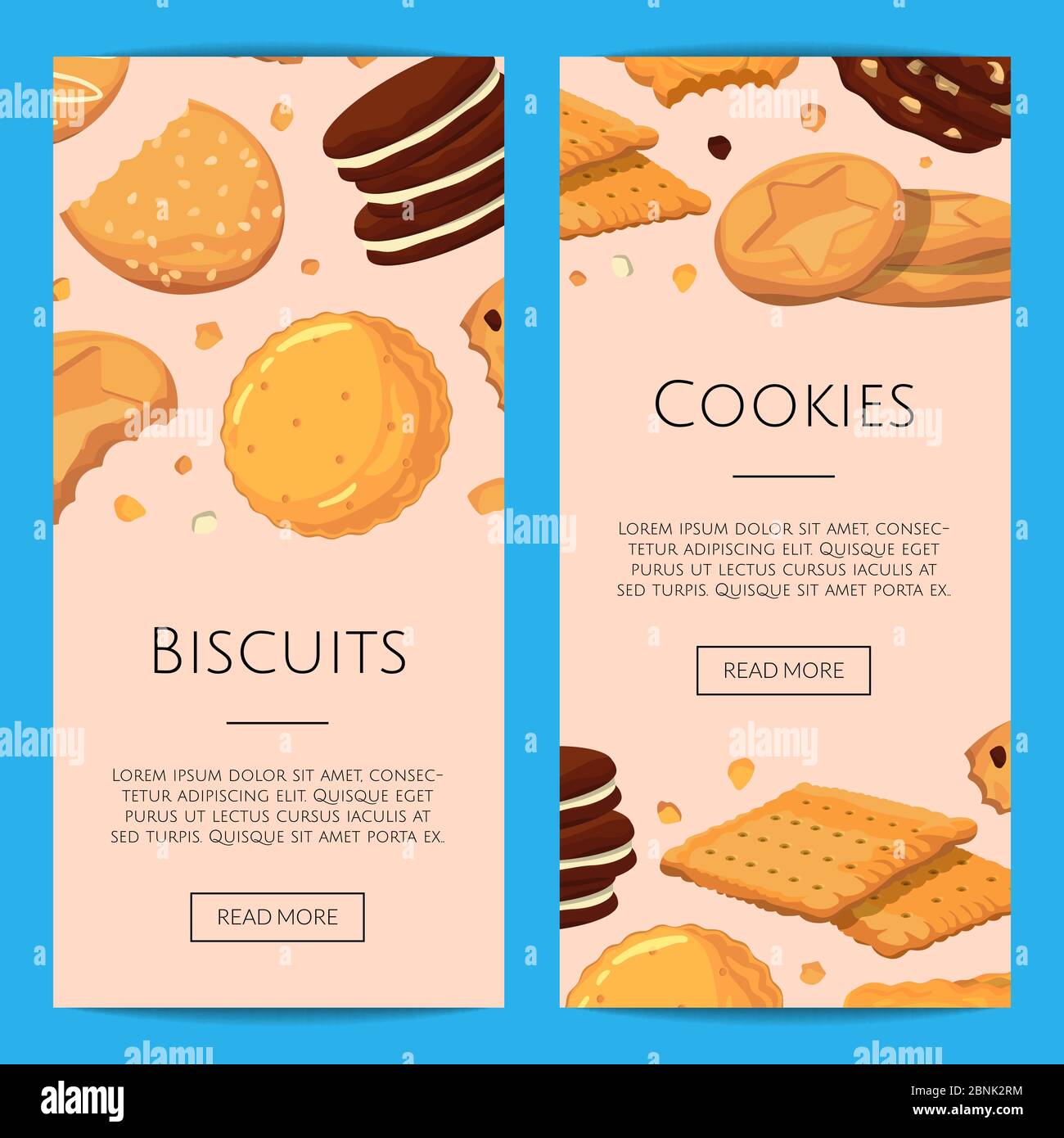 Vector vertical web banners with cartoon cookies Stock Vector Image ...
