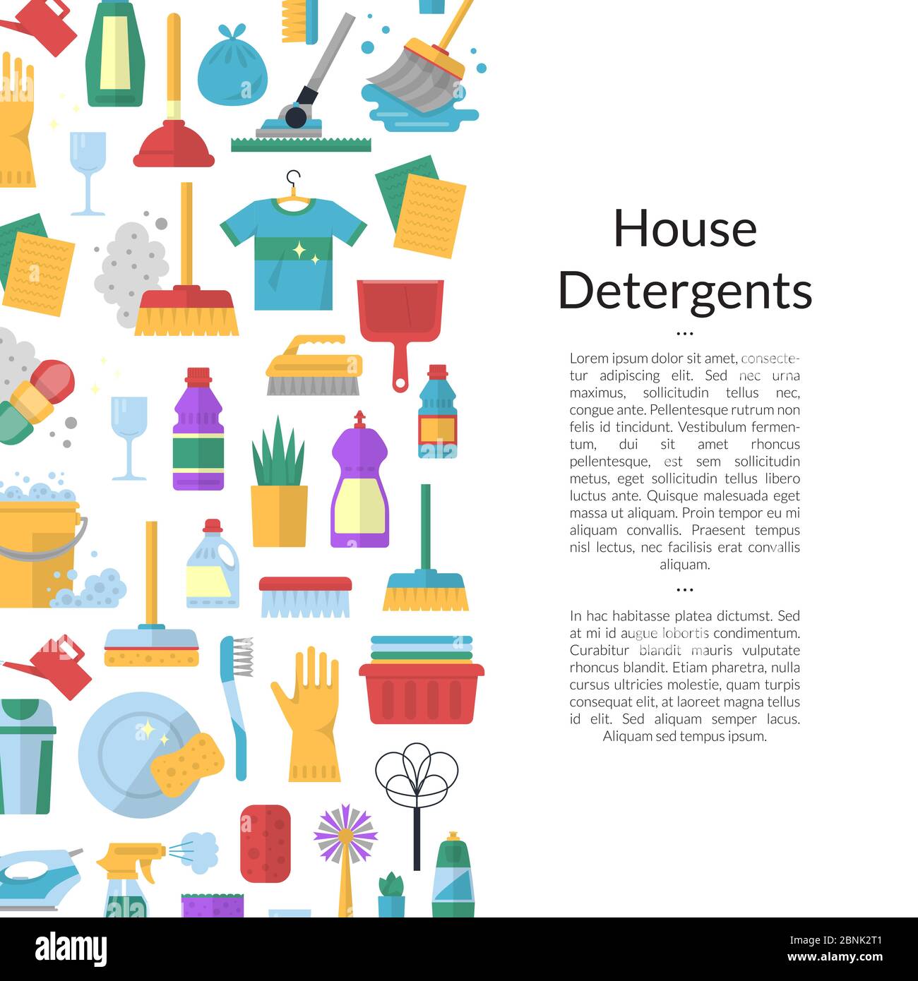 Vector cleaning flat icons background illustration Stock Vector Image ...