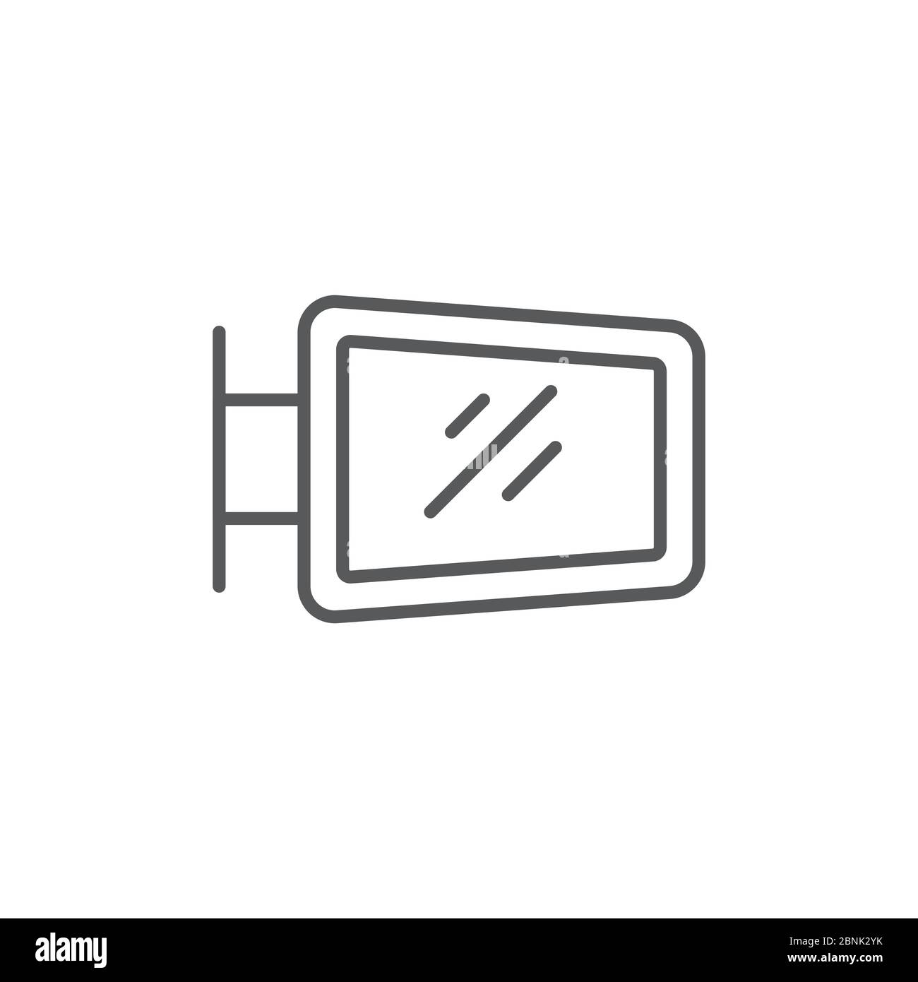 Car rear view mirror vector icon symbol isolated on white background ...