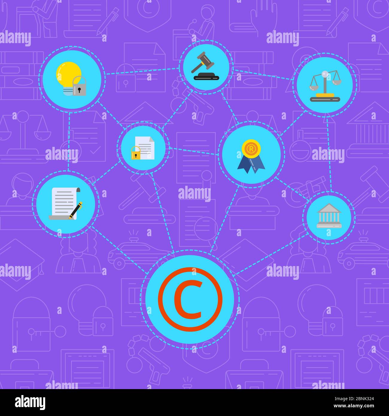 Vector flat style copyright elements infographic Stock Vector Image ...