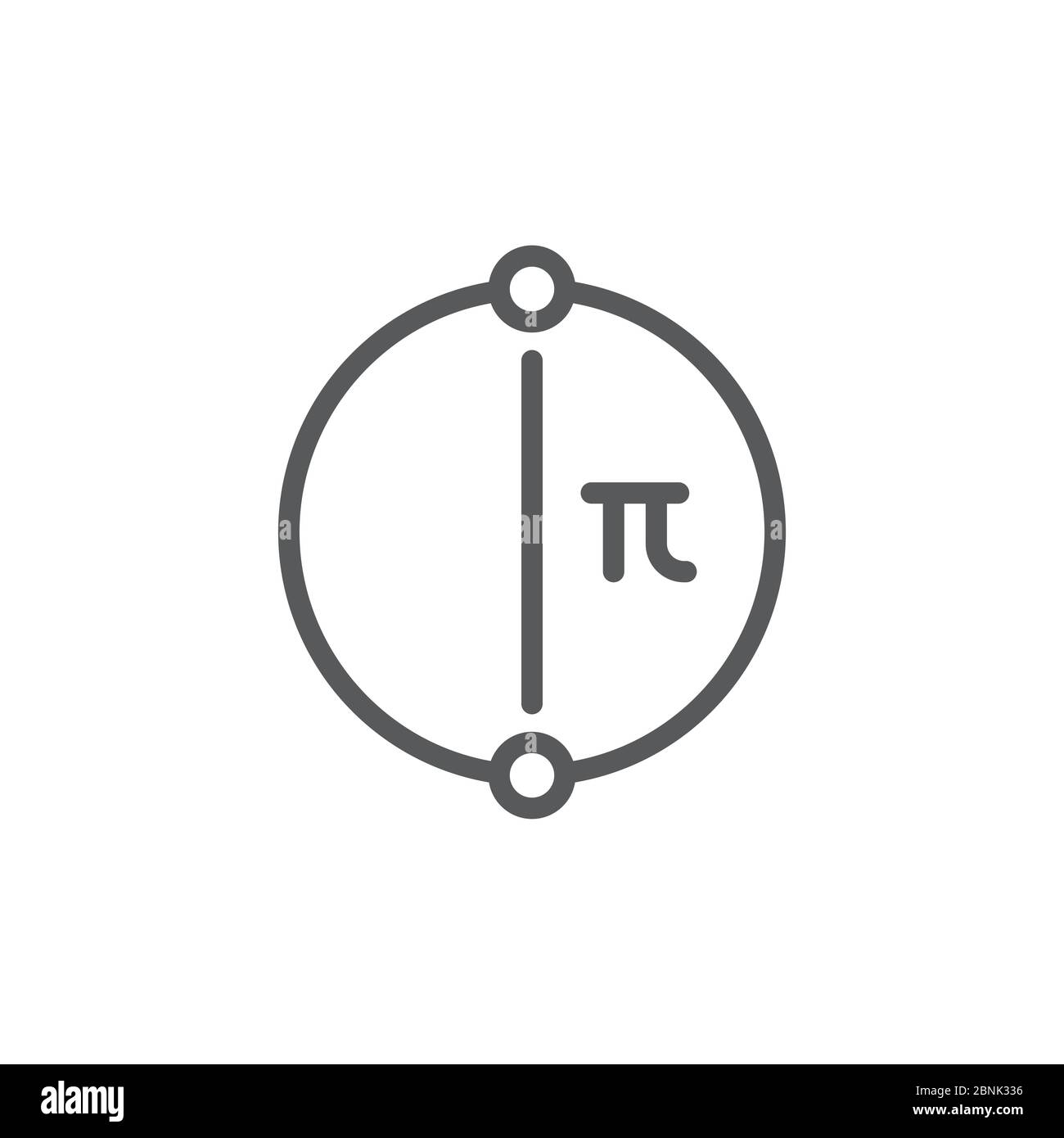 circle diameter vector icon symbol education isolated on white ...